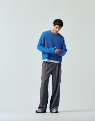 Weekday relaxed knit jumper in bright blue | ASOS