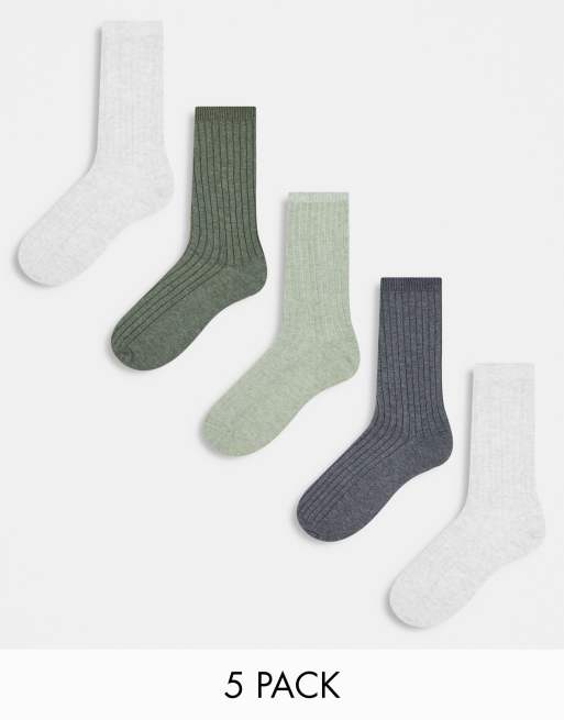 Weekday ribbed socks 5-pack in multi | ASOS