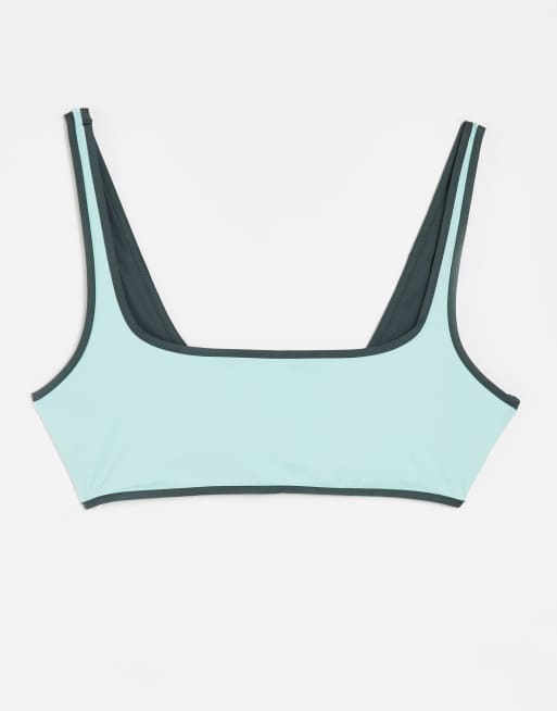 Weekday Sand bikini top in light turquoise - MGREEN | ASOS