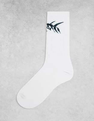 Weekday sport socks with graphic in white | ASOS