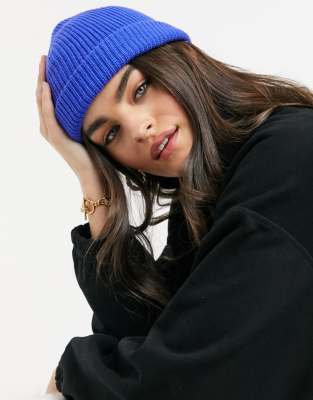 Weekday Stan beanie hat in blue | ASOS