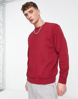 Weekday standard sweatshirt in red | ASOS