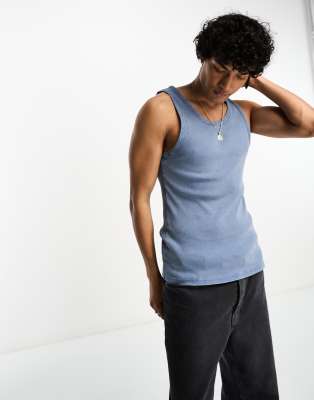 Weekday standard tank top in blue wash | ASOS