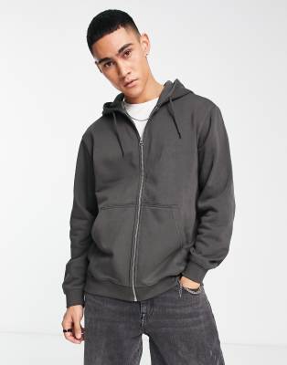 Weekday standard zip hoodie in grey | ASOS
