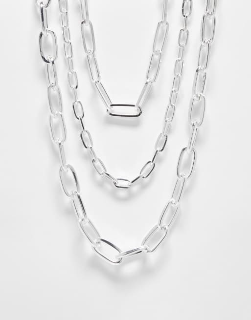 Weekday Tyra Set Di Collane A Catena Color Argento Asos