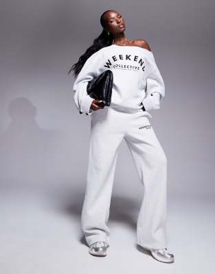 Weekend Collective co-ord heavyweight straight leg jogger and cardigan ...