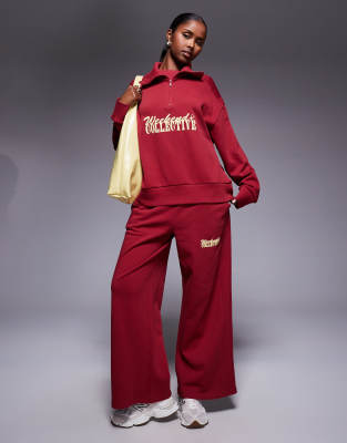 Weekend Collective set in burgundy | ASOS