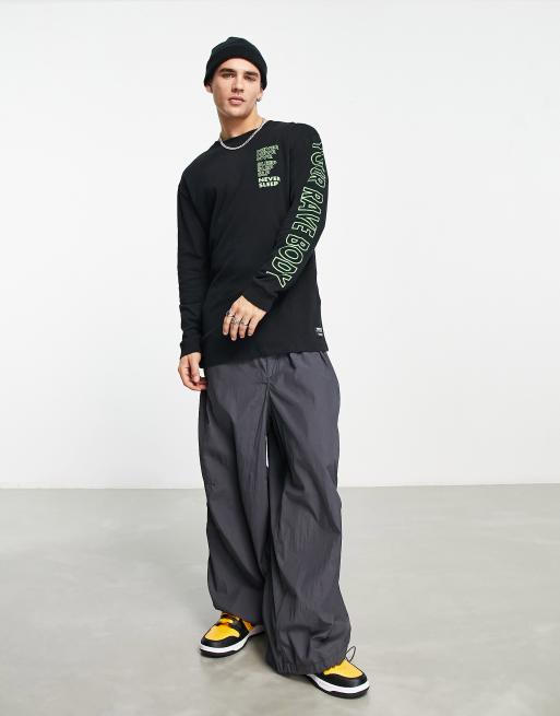 WESC long sleeve t-shirt with print in black | ASOS