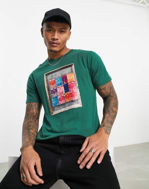 WESC printed t-shirt in green | ASOS