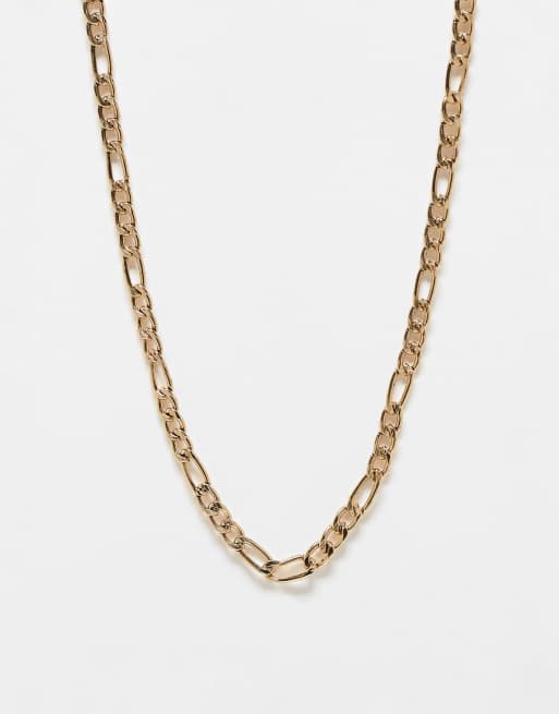 Wftw 3mm Figaro Chain Necklace In Gold Asos