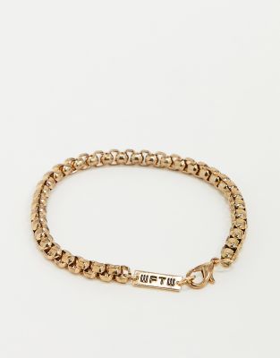 WFTW 6mm rounded box chain bracelet in gold | ASOS