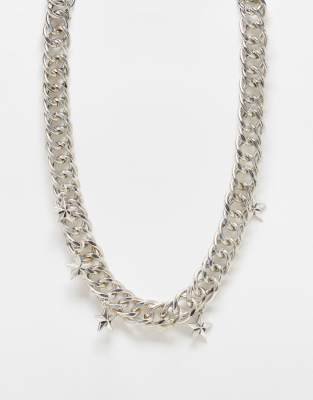 WFTW pop punk multi star chain in silver | ASOS