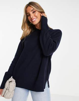 Whistles - Pull en maille à col montant - Bleu marine | ASOS