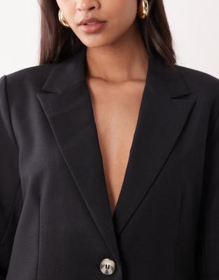 YAS oversized tortoise button tailored blazer and pleated trouser set ...