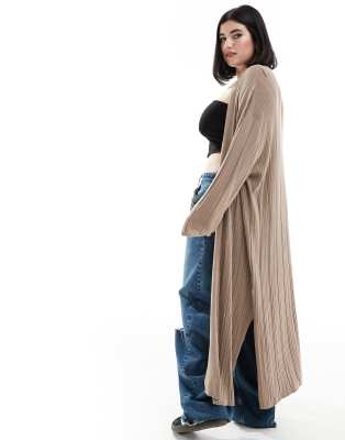 Yours longline cardigan in beige | ASOS
