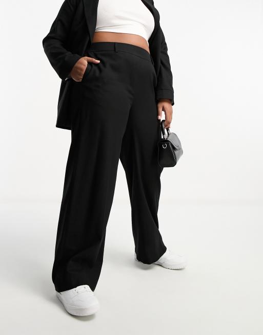 Yours Pantalon Ample Aspect Lin Noir Asos