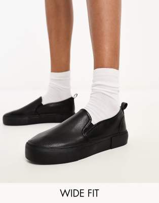 Yours slip on sneakers in black | ASOS