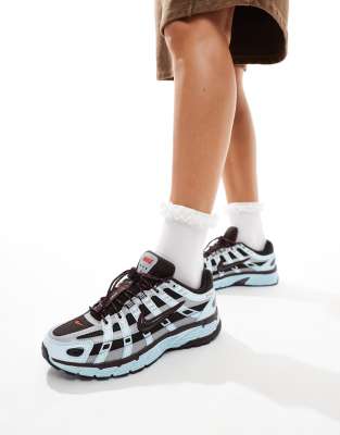 Zapatillas de deporte azul claro y burdeos unisex P-6000 de Nike | ASOS