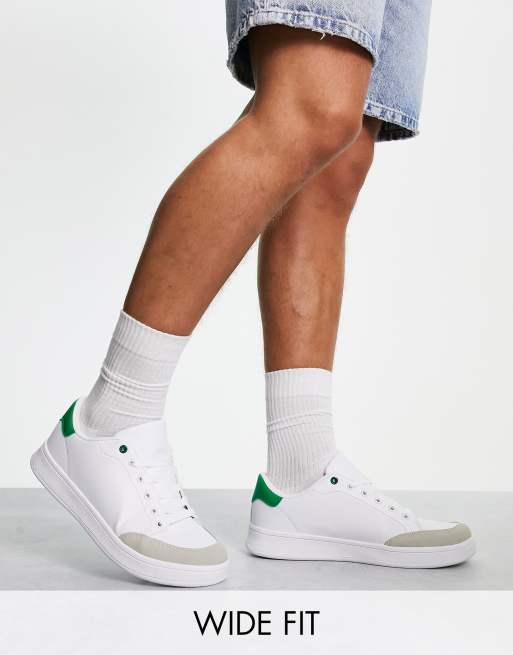 Zapatillas de deporte blancas y grises con cordones de Truffle Collection Wide Fit | ASOS