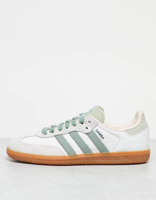 Zapatillas de deporte blancas y verdes Samba de adidas Originals | ASOS