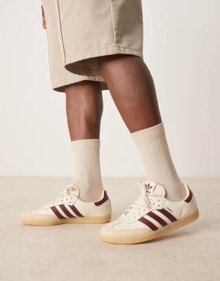 Zapatillas de deporte color crema y burdeos Samba OG de adidas ...