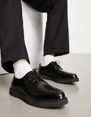 Zapatos Creeper negros con suela gruesa de cuero de ASOS DESIGN | ASOS