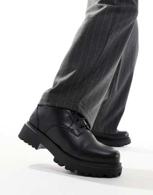 Zapatos negro mate con cordones y suela gruesa dentada de London Rebel ...