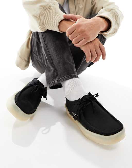 Zapatos Wallabee negros de cuero con suela cupsole de Clarks Originals | ASOS